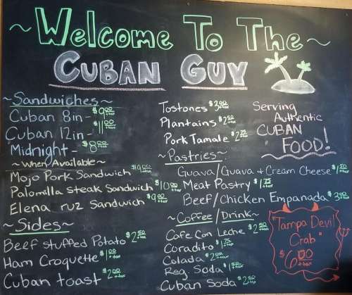The Cuban Guy menu in Waynesville, North Carolina, USA