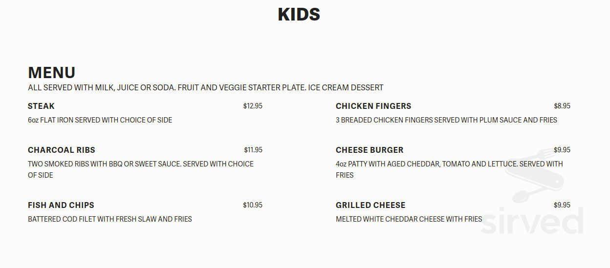 Martini's Bar & Patio menu in Kitchener, Ontario, Canada