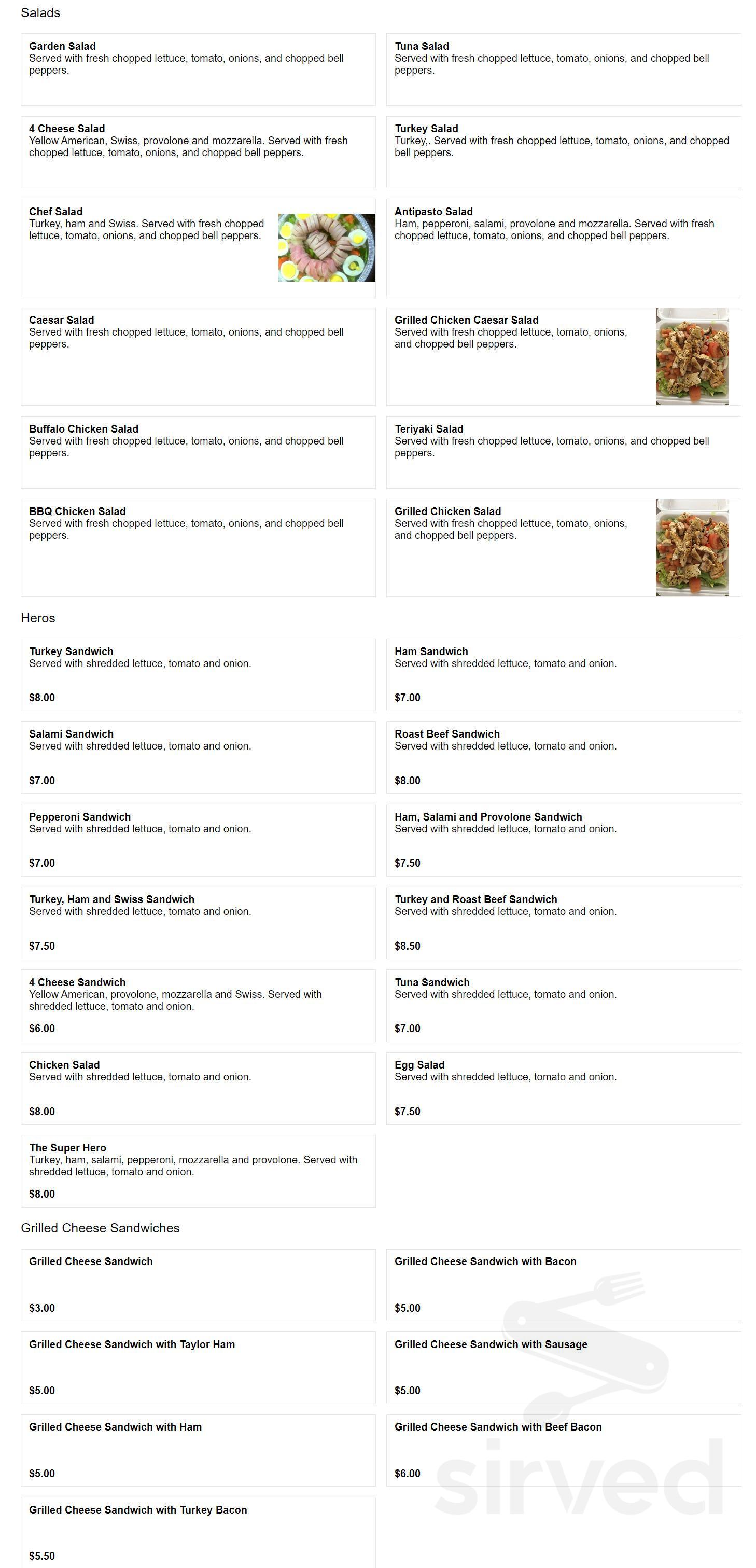 Hometown deli & grill menu in Belleville, New Jersey, USA