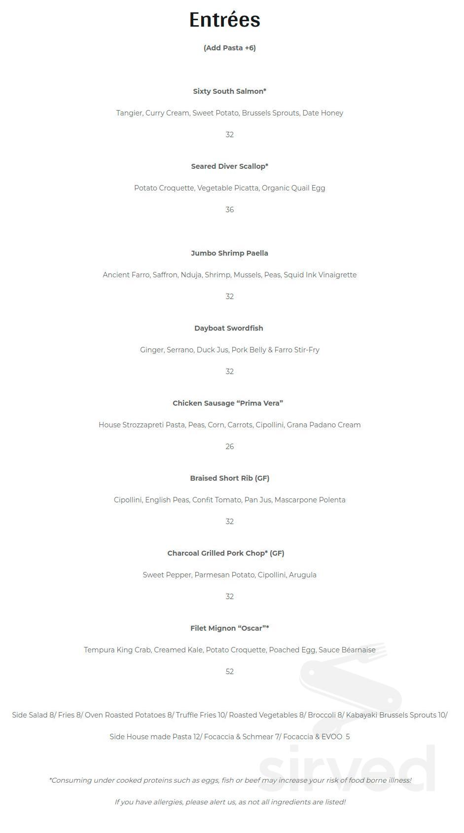 Brule Bistro menu in Delray Beach, Florida, USA