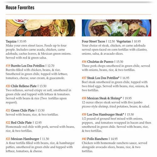 Los Dos Potrillos Mexican Restaurant - Highlands Ranch menu in ...
