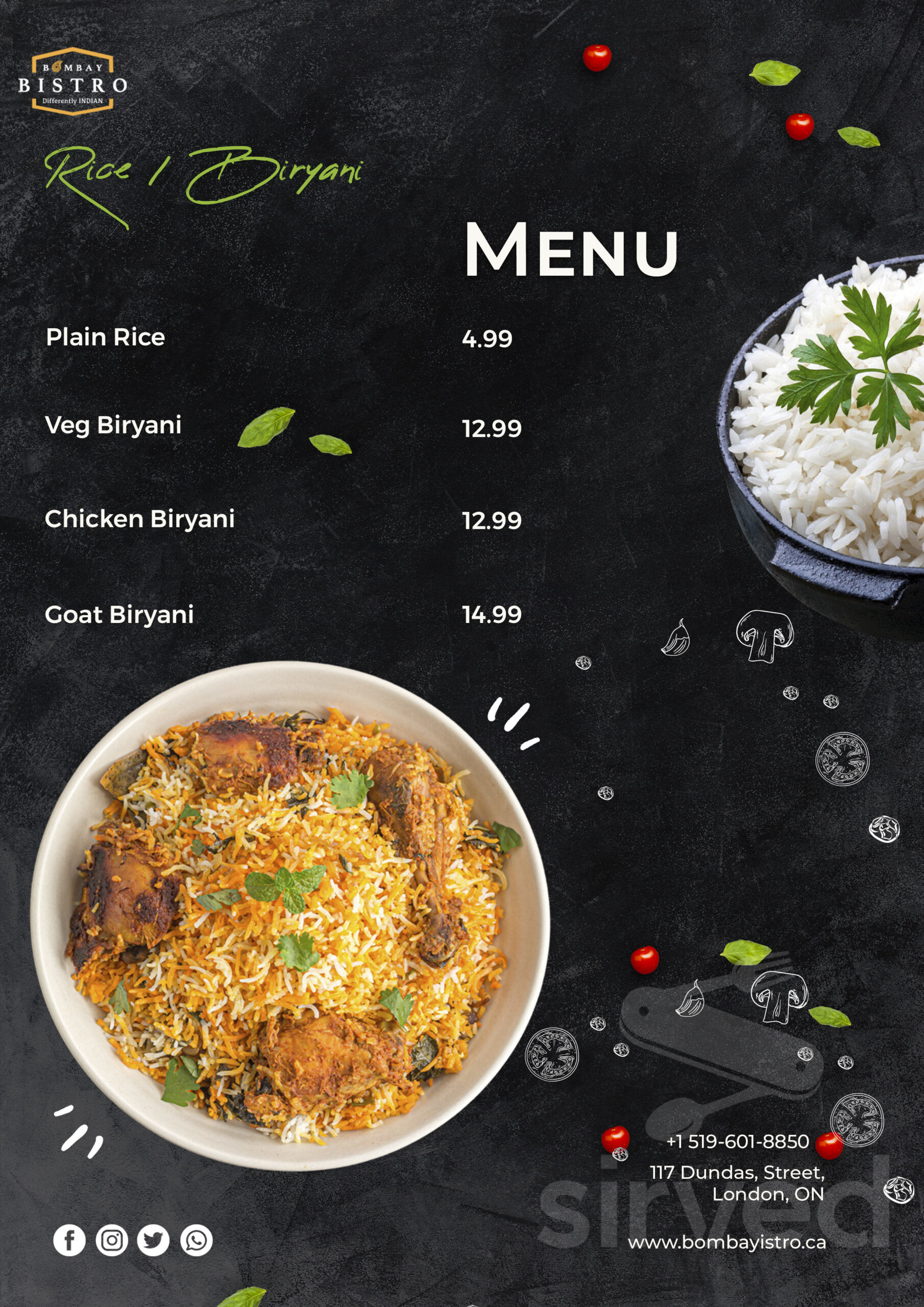Gup Shup menus in London, Ontario, Canada