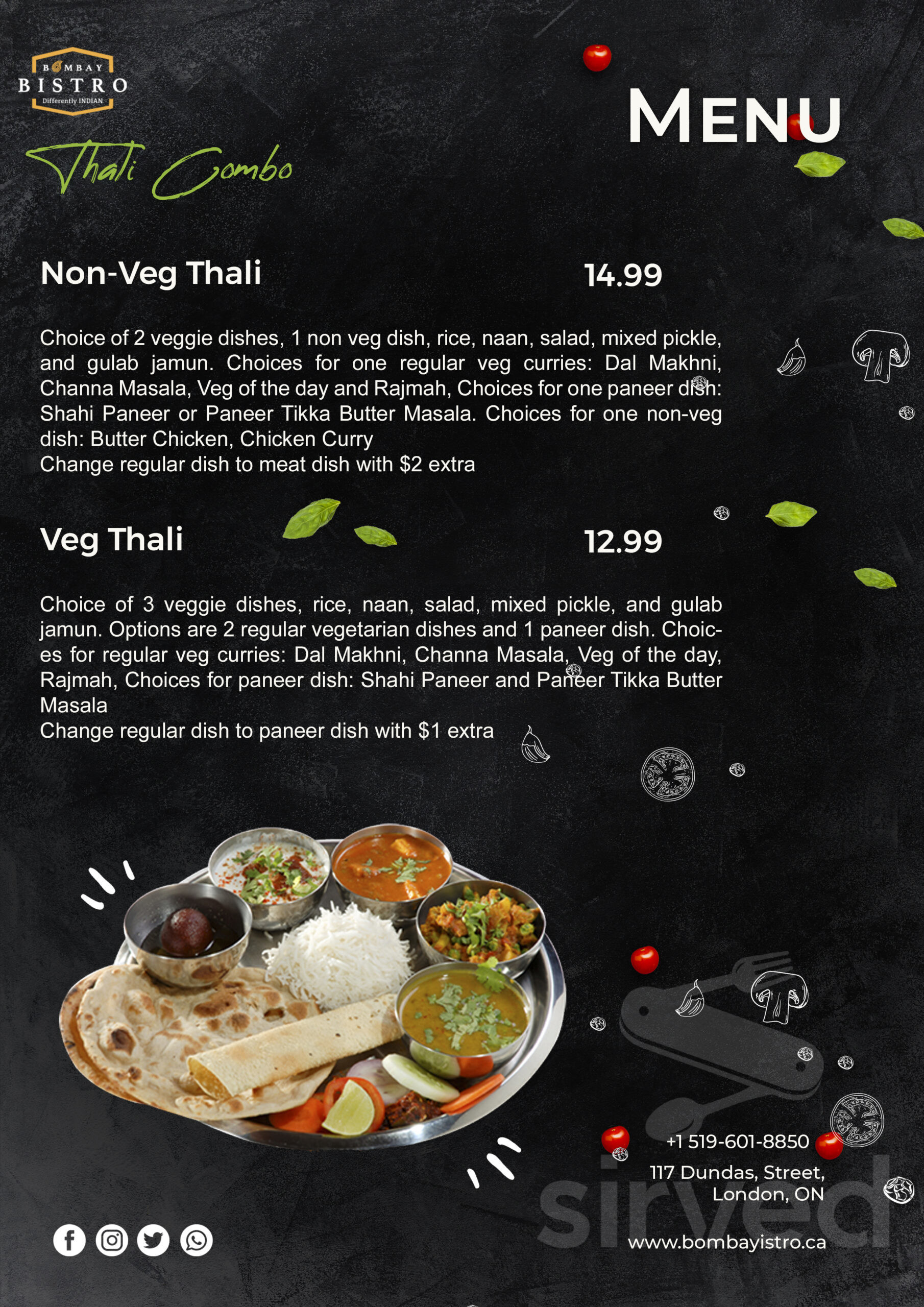 Gup Shup menus in London, Ontario, Canada