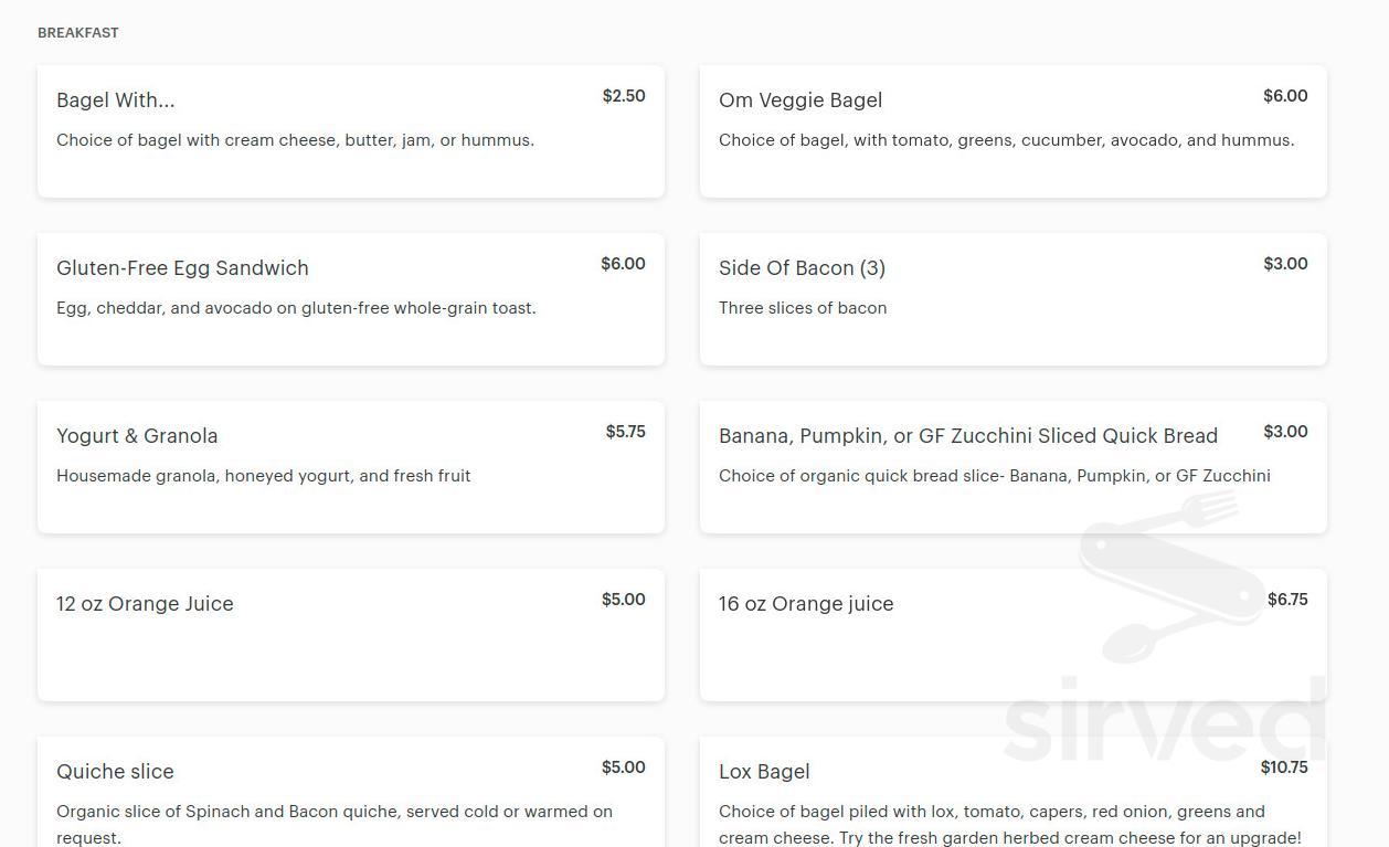 Bonfire Coffee Company menus in Glenwood Springs, Colorado, United States