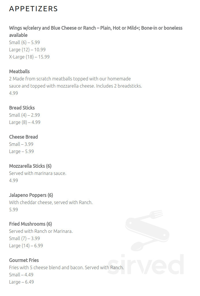 DJ's Pizza menu in Huntsville, Alabama, USA