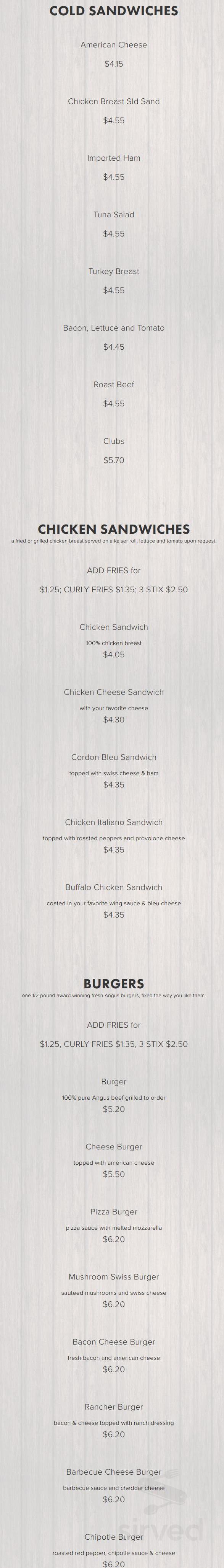 Yellow Submarine menu in Maple Shade, New Jersey, USA