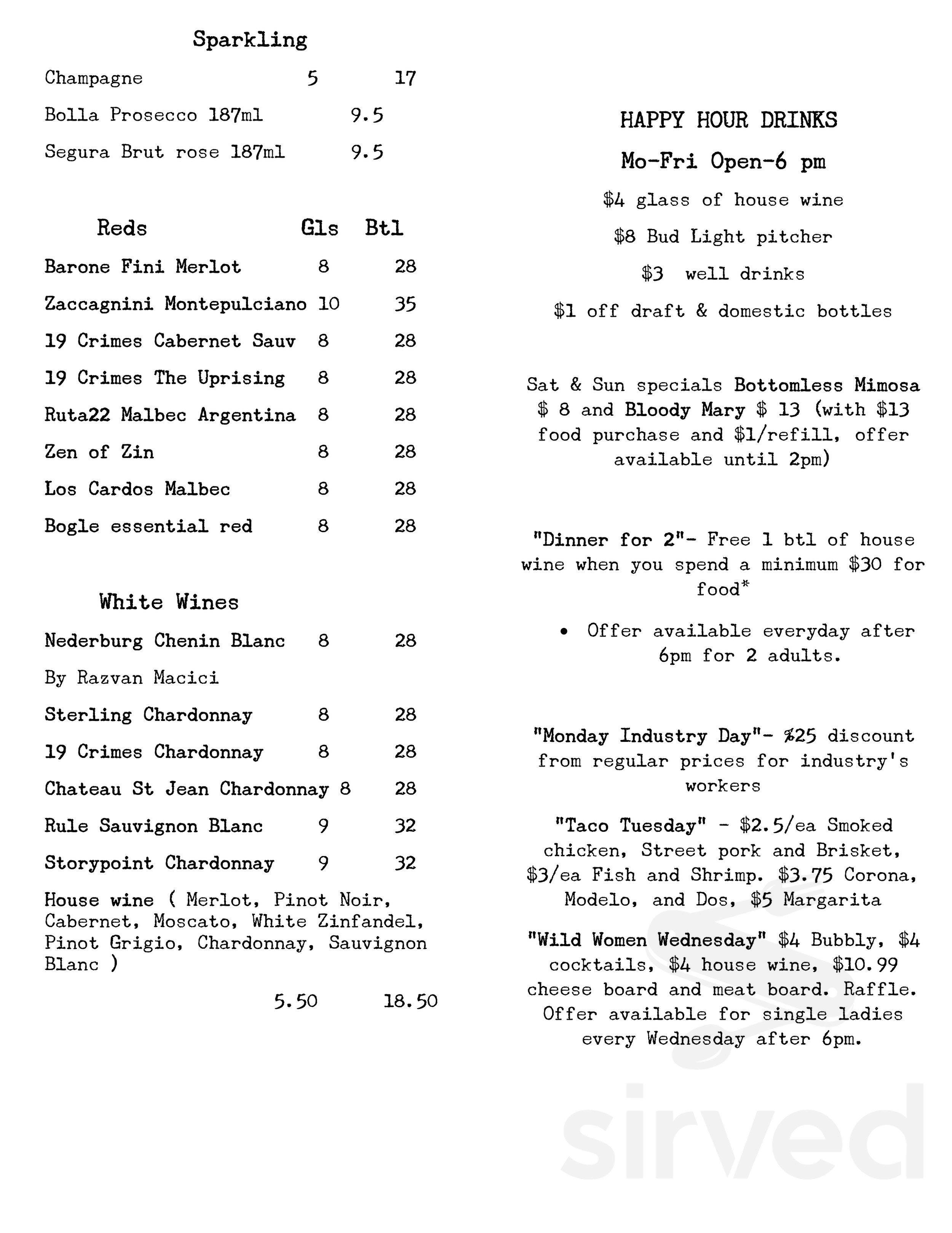 Pier 54 menu in Tempe, Arizona, USA