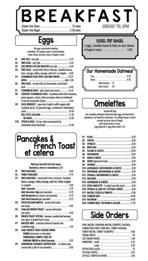 Downbeach Deli and Restaurant menu in Margate City, New Jersey, USA