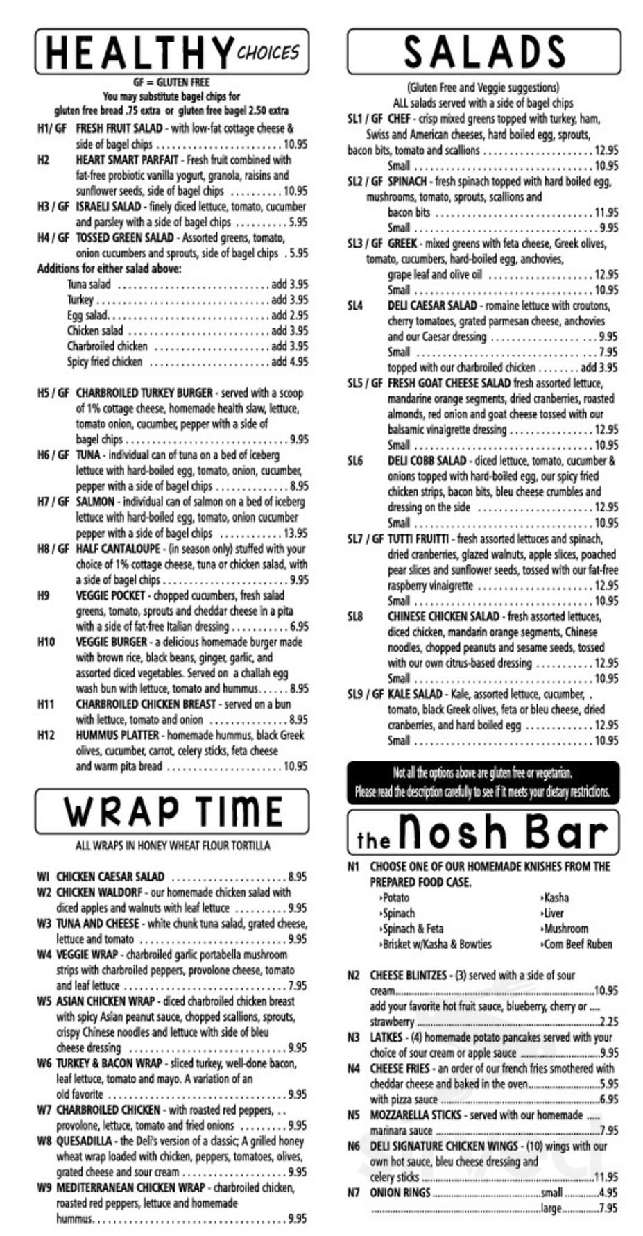 Downbeach Deli and Restaurant menu in Margate City, New Jersey, USA