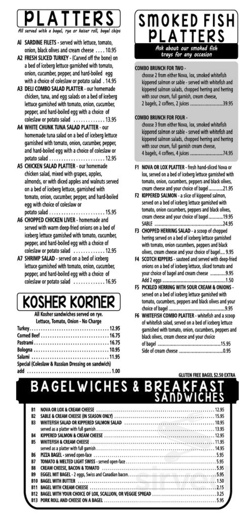 Downbeach Deli and Restaurant menu in Margate City, New Jersey, USA