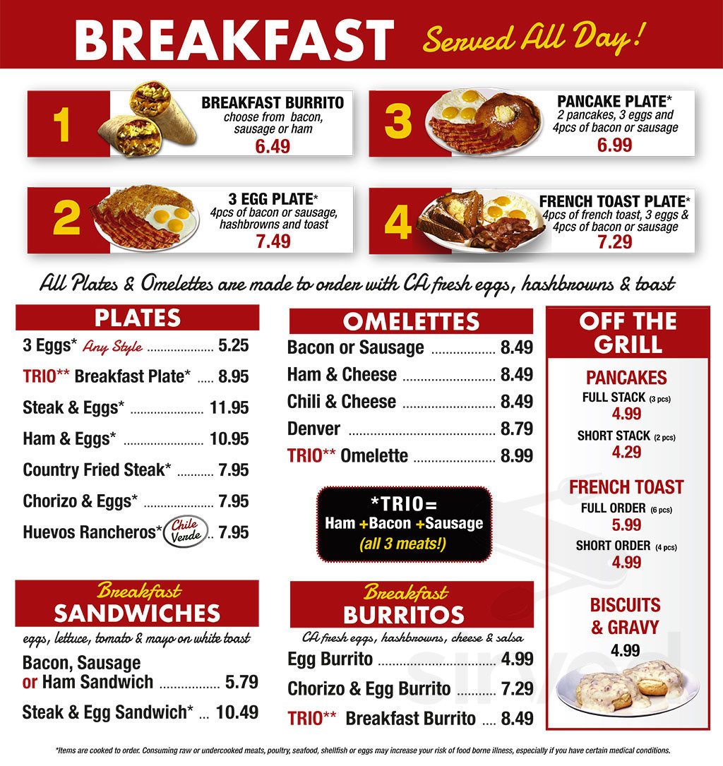 R Burgers menu in Las Vegas, Nevada, USA