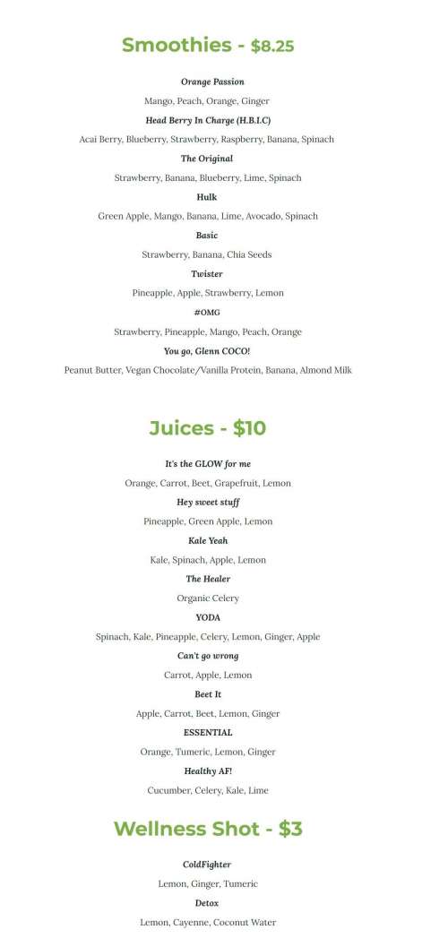 SIPP menu in Farmington, Michigan, USA