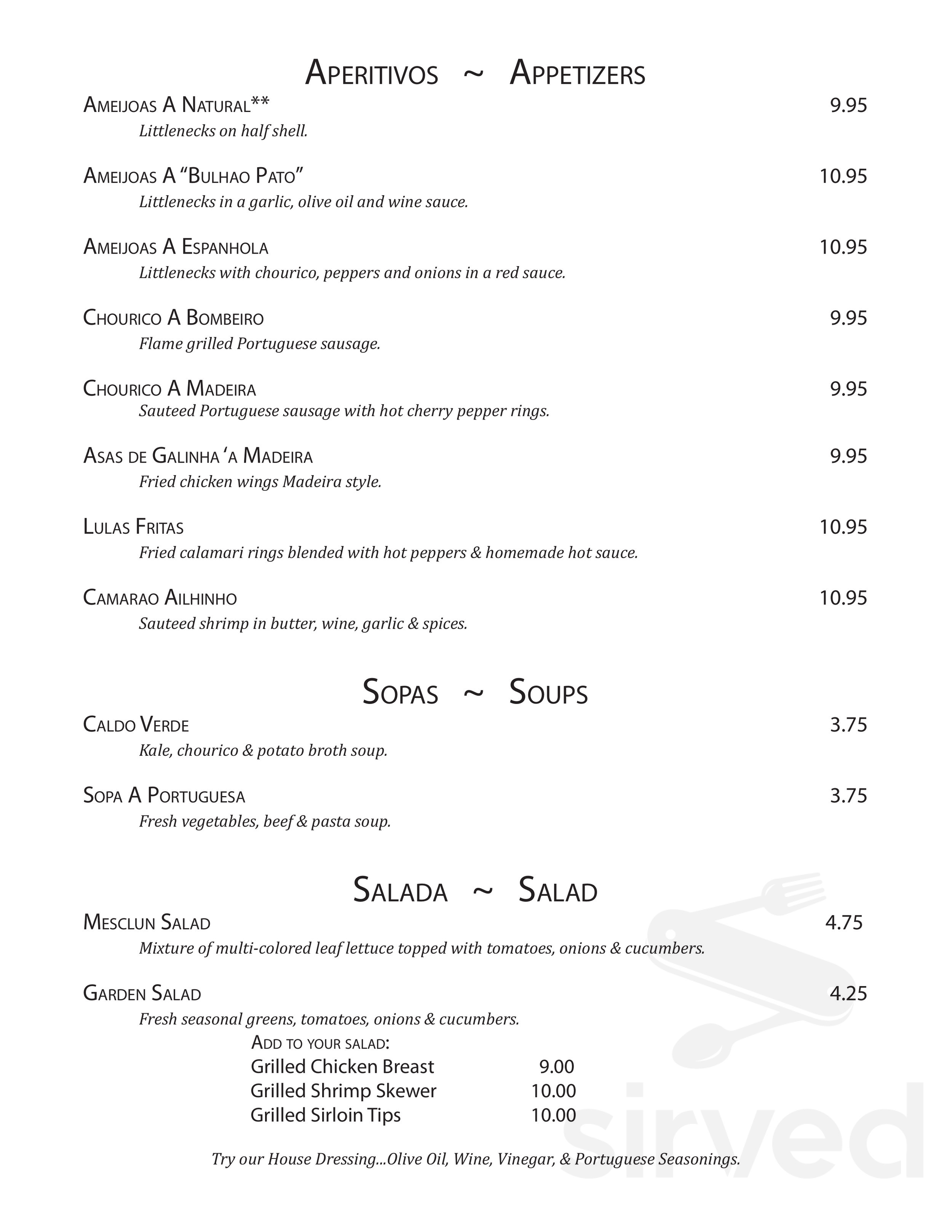 Madeira Restaurant menus in East Providence, Rhode Island, United States
