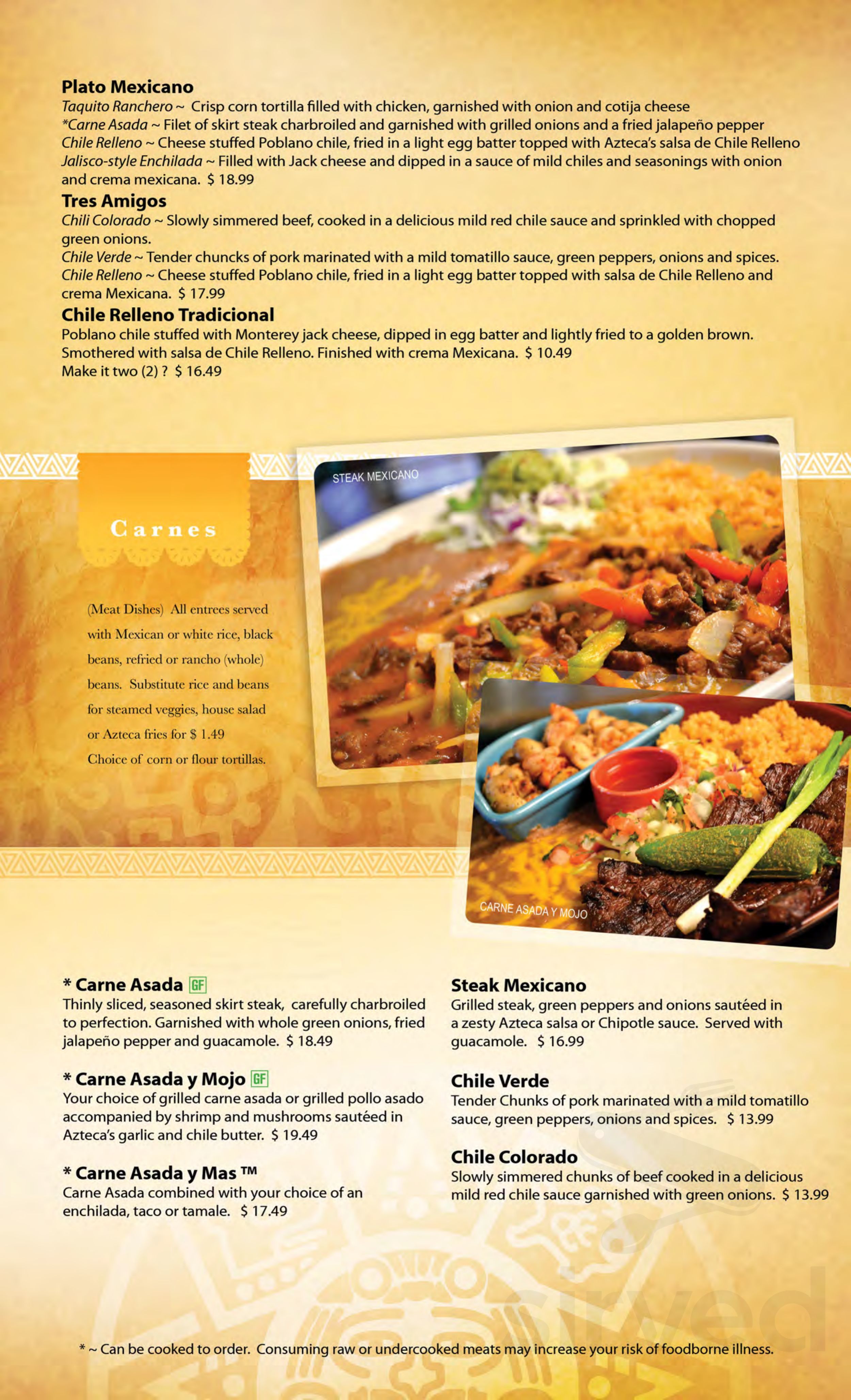 AZTECA RESTAURANT menu in Kennewick, Washington, USA