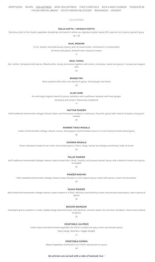 Amber Spice menu in Laurel, Maryland, USA