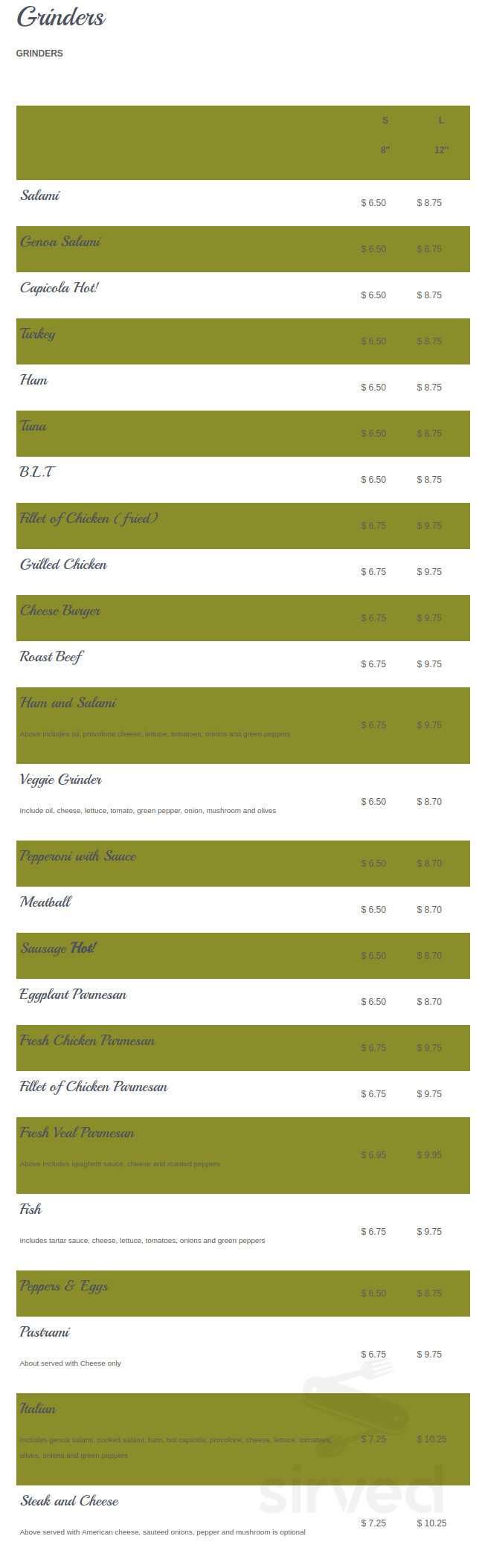 Kolossos Restaurant & Pizza menu in Stafford, Connecticut, USA