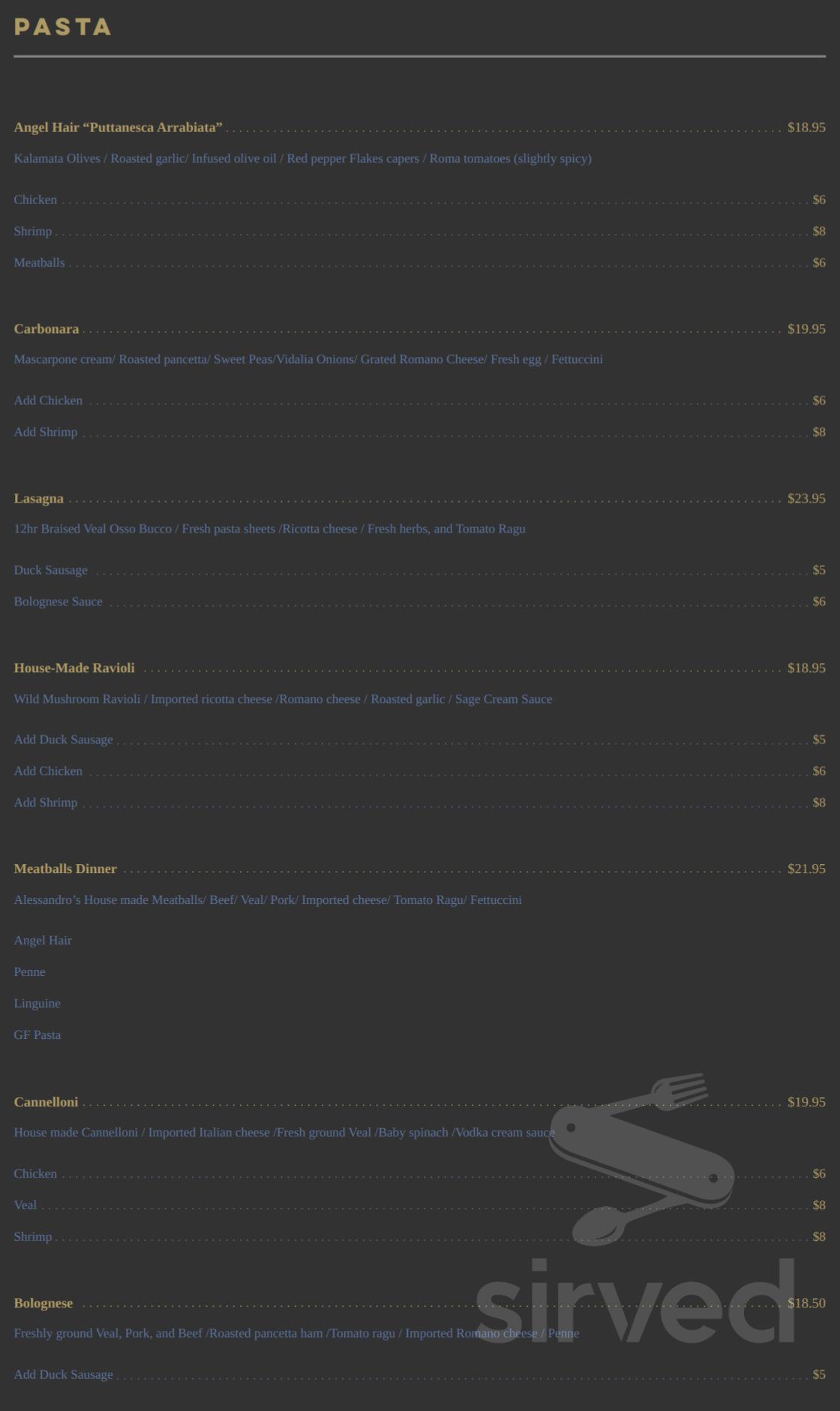 Scampi Grill menu in Vero Beach, Florida, USA