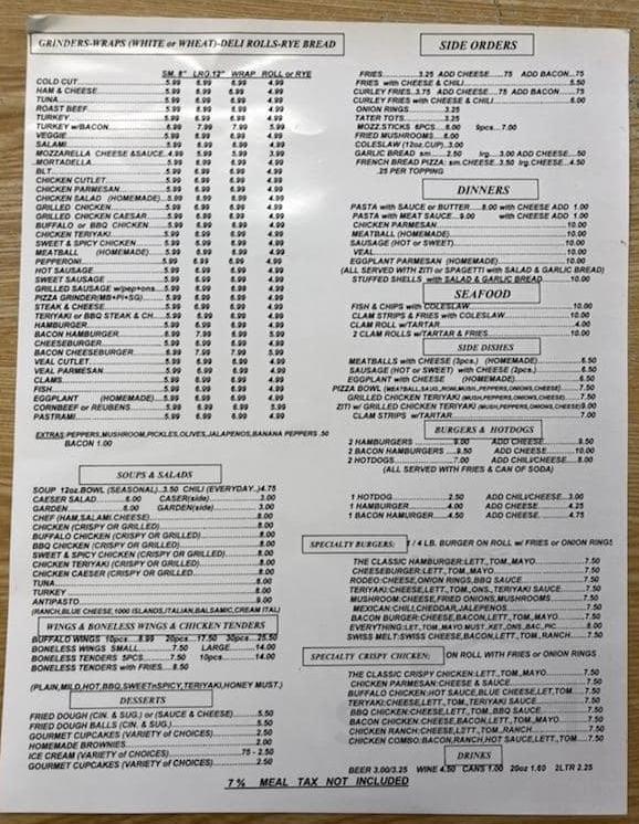 Menu - Springfield MA's 2 Guys Pizzeria | Sirved