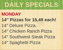 Besta Fasta Pizza menu in Ashland, Ohio, USA