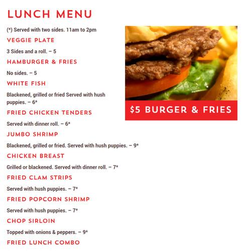 Scampy's menu in Panama City Beach, Florida, USA