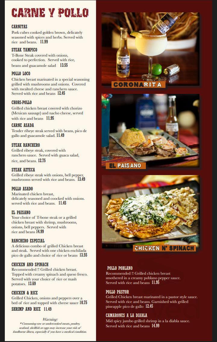 Casa Grande Mexican Restaurant menus in Hicksville, Ohio, United States