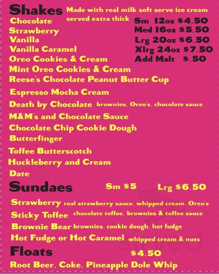 Atomic Cow Creamery menu in Idyllwild-Pine Cove, California, USA