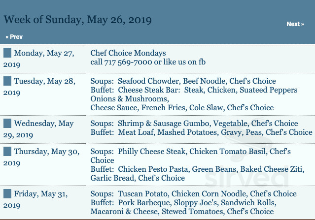 The Lunch Ladle menus in Lancaster, Pennsylvania, United States