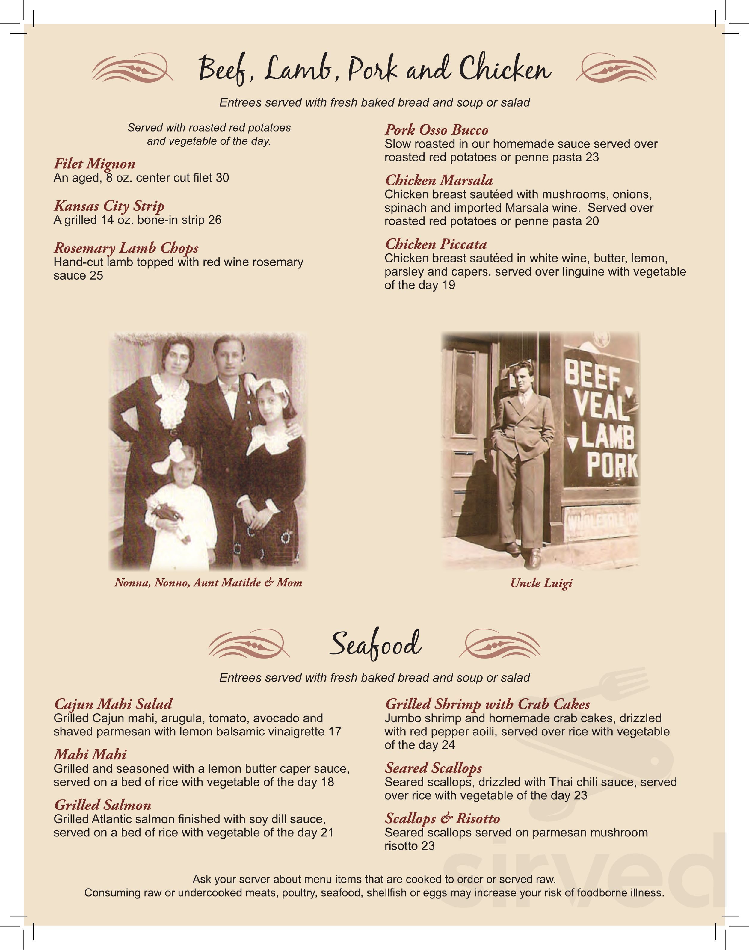 Villa Macri menu in Granger, Indiana, USA