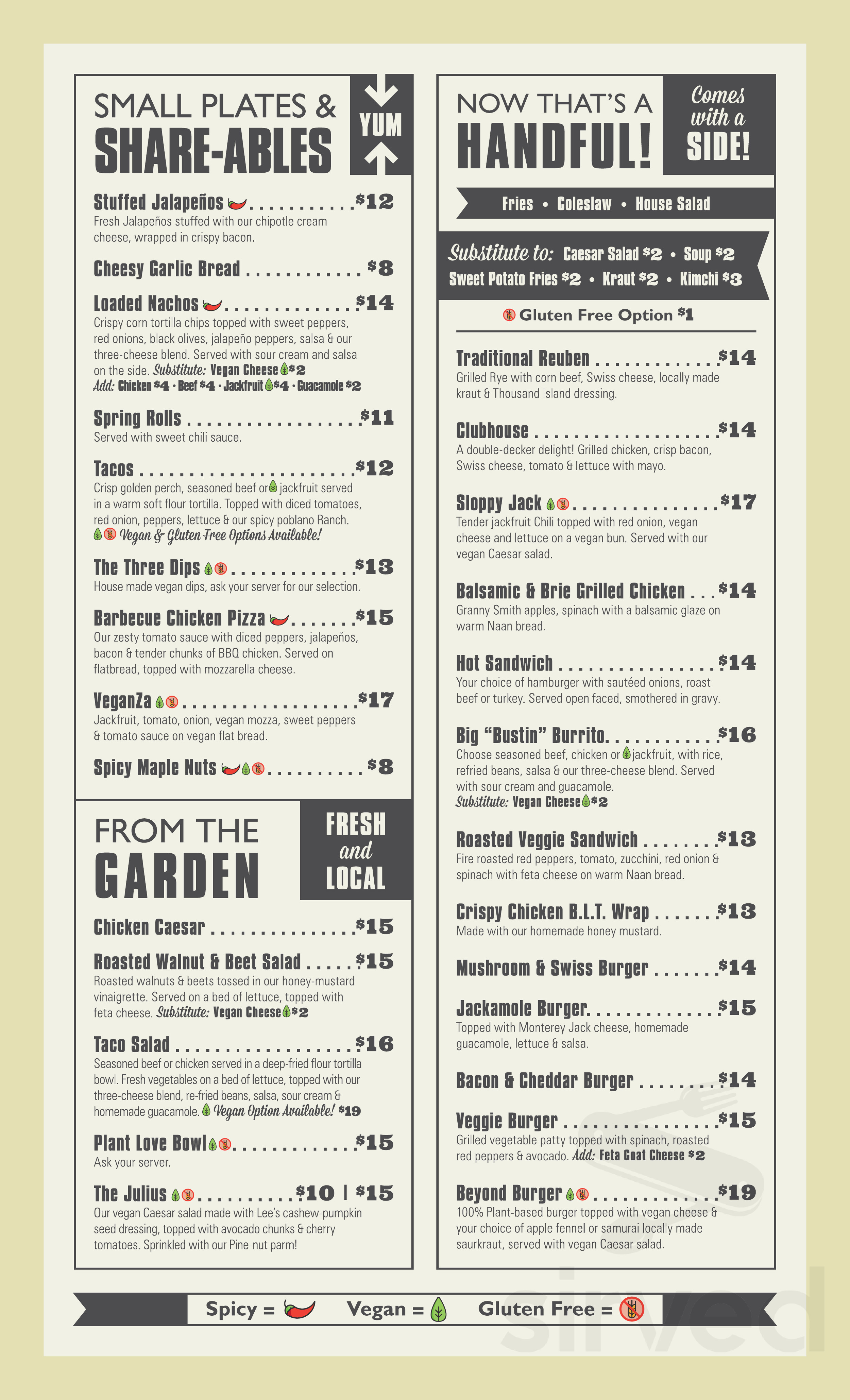 The Lake Hound menu in Grand Bend, Ontario, Canada
