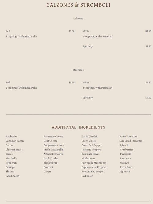 Basil Doc's PIZZA & BISTRO menu in Denver, Colorado, USA