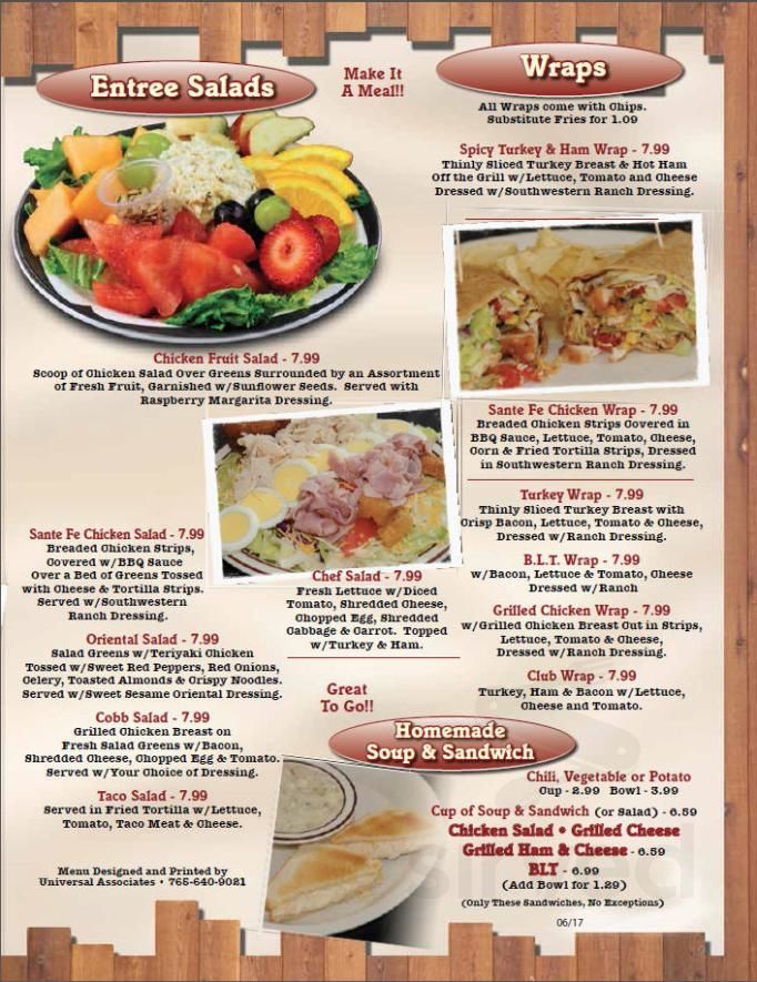 Menu for Rachel's Hi-Way Cafe in Alexandria, IN | Sirved