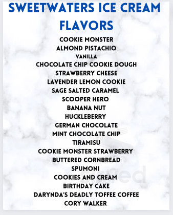 Sweetwaters at Landalls menu in Portales, New Mexico, USA