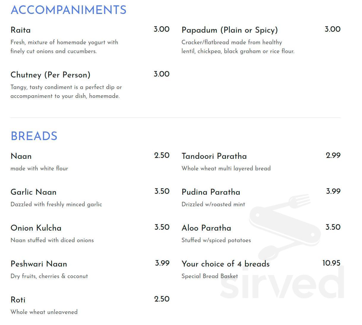 Agra Palace Restaurant & Party Hall menu in Queens, New York, USA