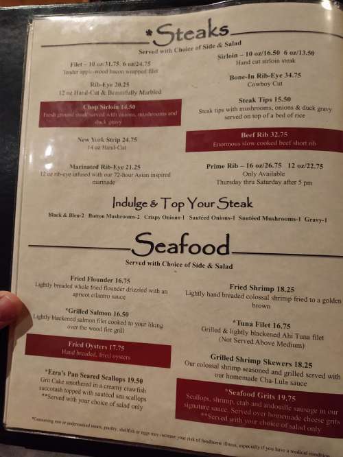 Willie Sue's. Sumter,S.C. menu in Sumter, South Carolina, USA