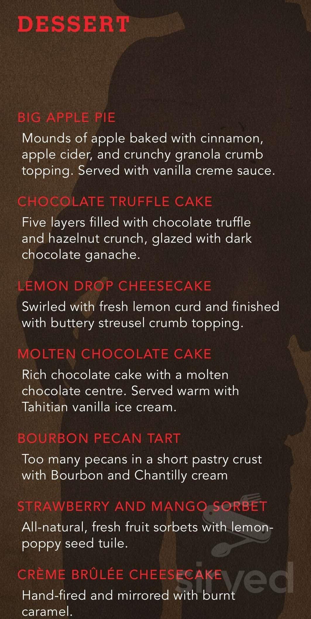 Brasa Brazilian Steakhouse menu in Niagara Falls, Ontario, Canada