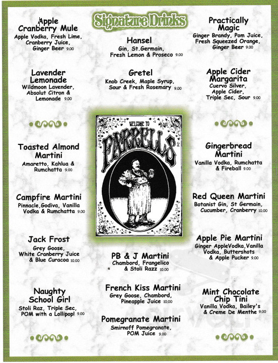 Farrell's Restaurant menu in Portland, Connecticut, USA