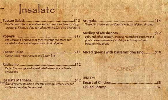 Mastro Roberto Trattoria menus in Woodbridge, Ontario, Canada