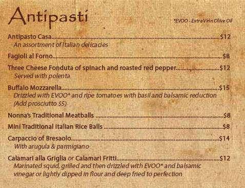 Mastro Roberto Trattoria menu in Woodbridge, Ontario, Canada