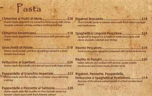 Mastro Roberto Trattoria menu in Woodbridge, Ontario, Canada
