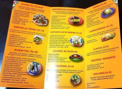 Don Pancho Mexican Food menu in Avondale, Arizona, USA