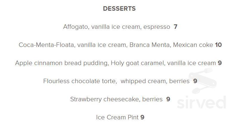 Menu - Kansas City MO's Room 39 | Sirved