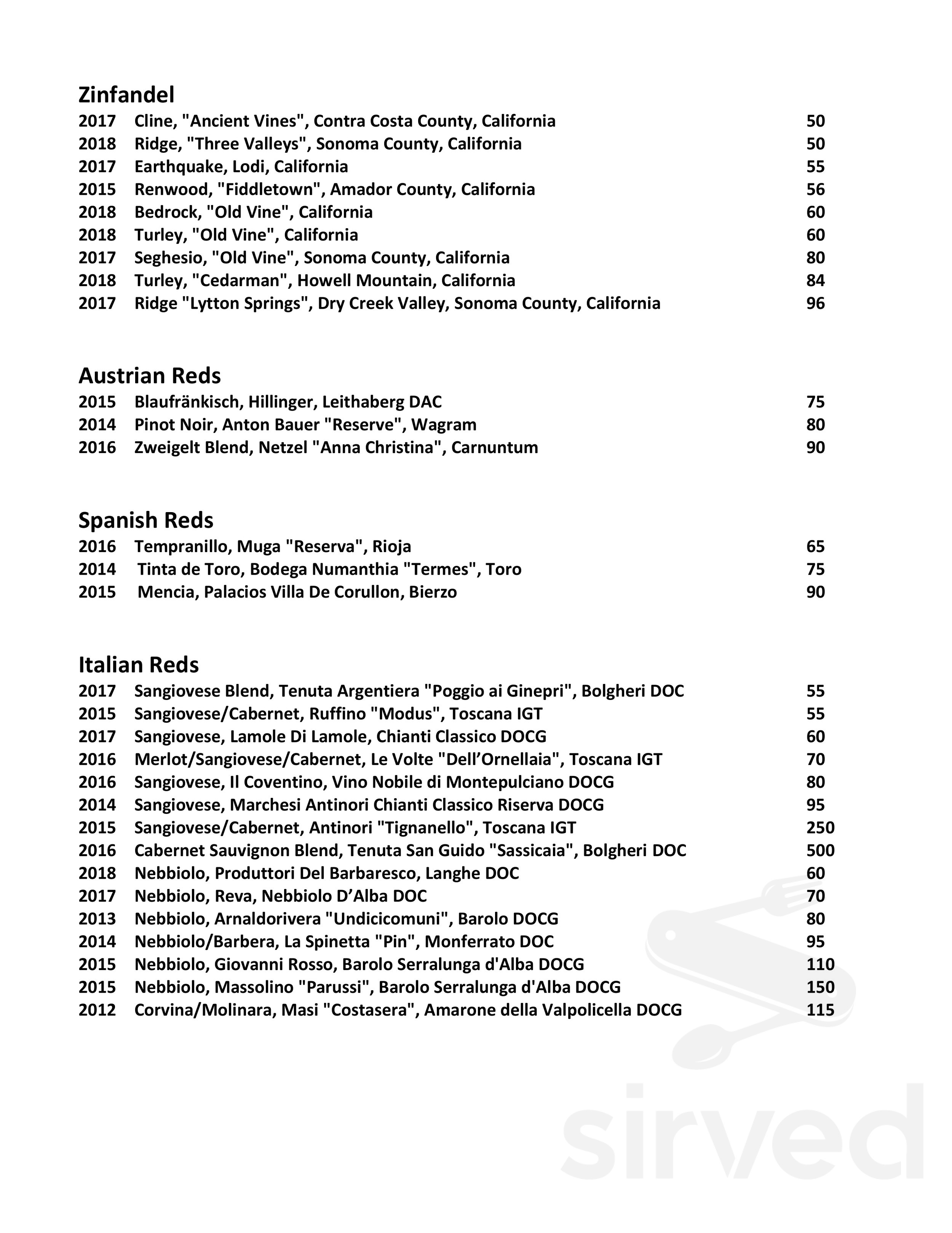 Menu - Woodstock VT's Red Rooster at the Woodstock Inn & Resort | Sirved