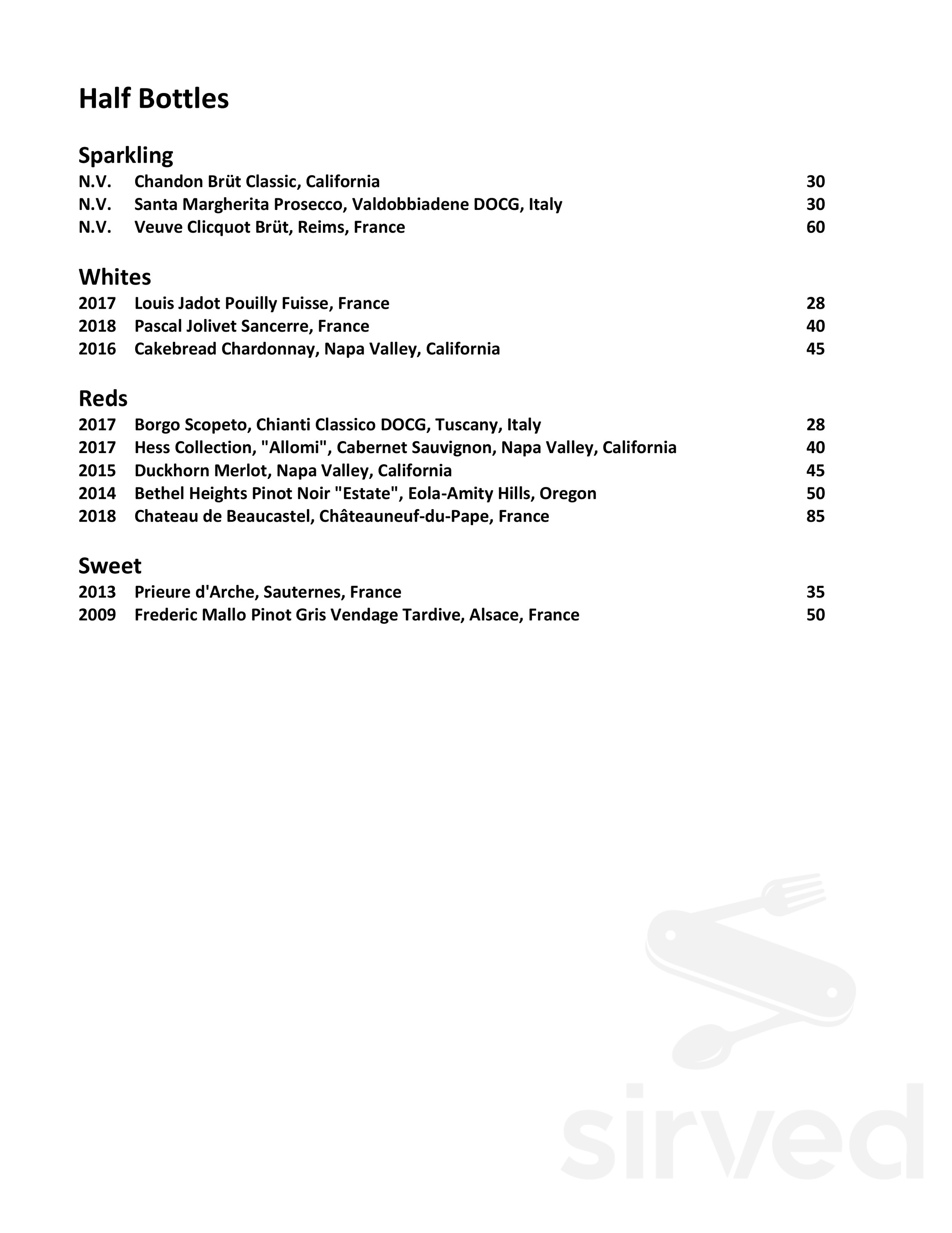 Menu - Woodstock VT's Red Rooster at the Woodstock Inn & Resort | Sirved
