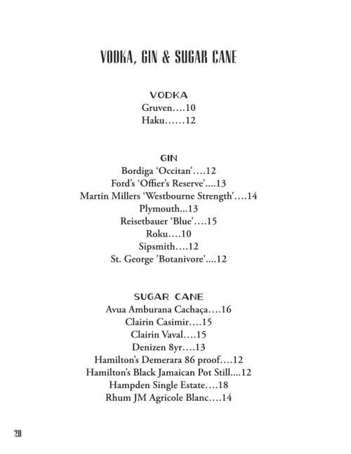 Bicyclette menu in Los Angeles, California, USA