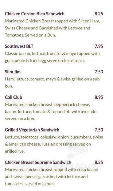 Spargo's menu in Auburn Hills, Michigan, USA