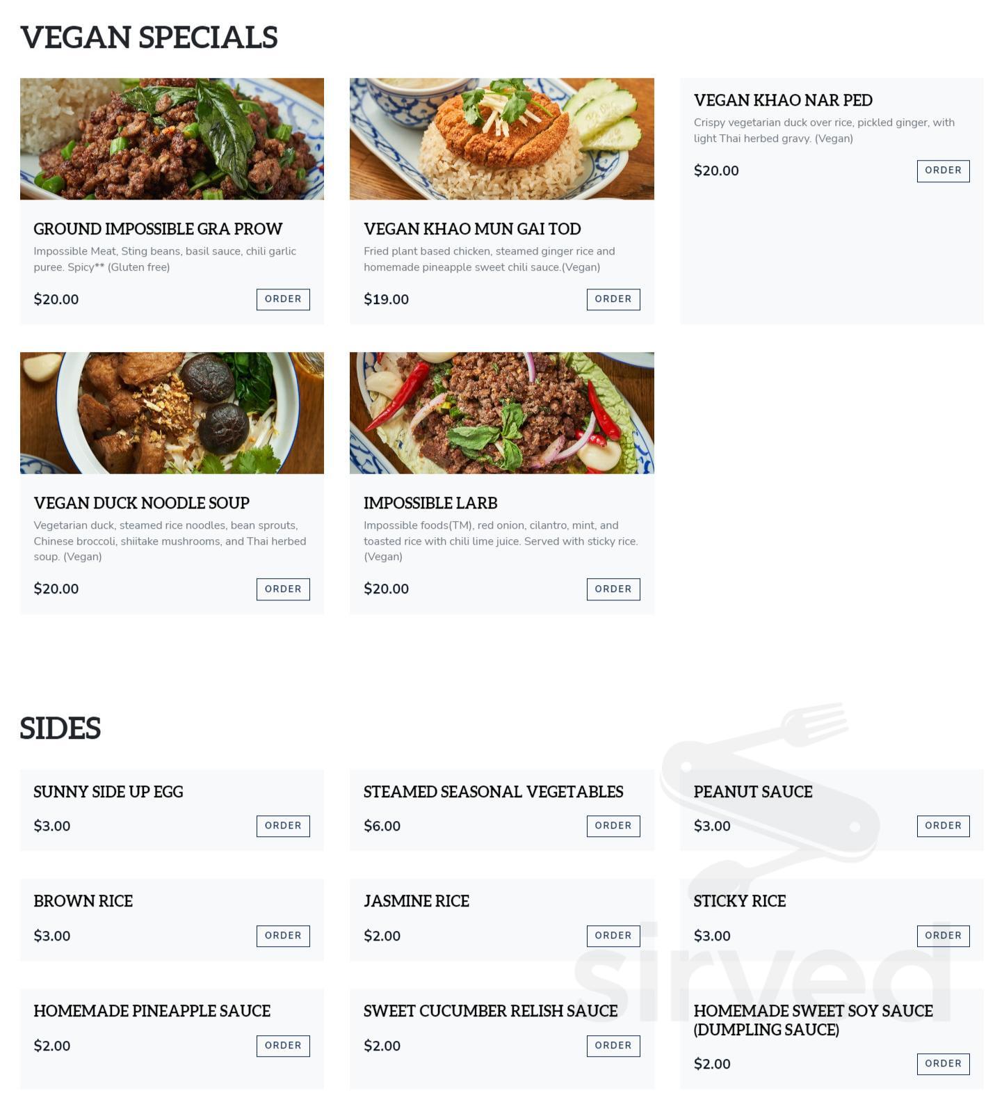 Glur Thai menu in New York, New York, USA