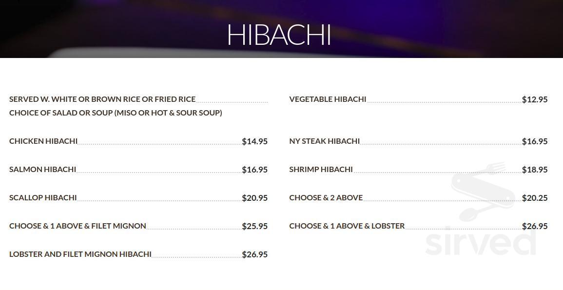 Tsuru Japanese Cuisine menu in Hartsdale, New York, USA