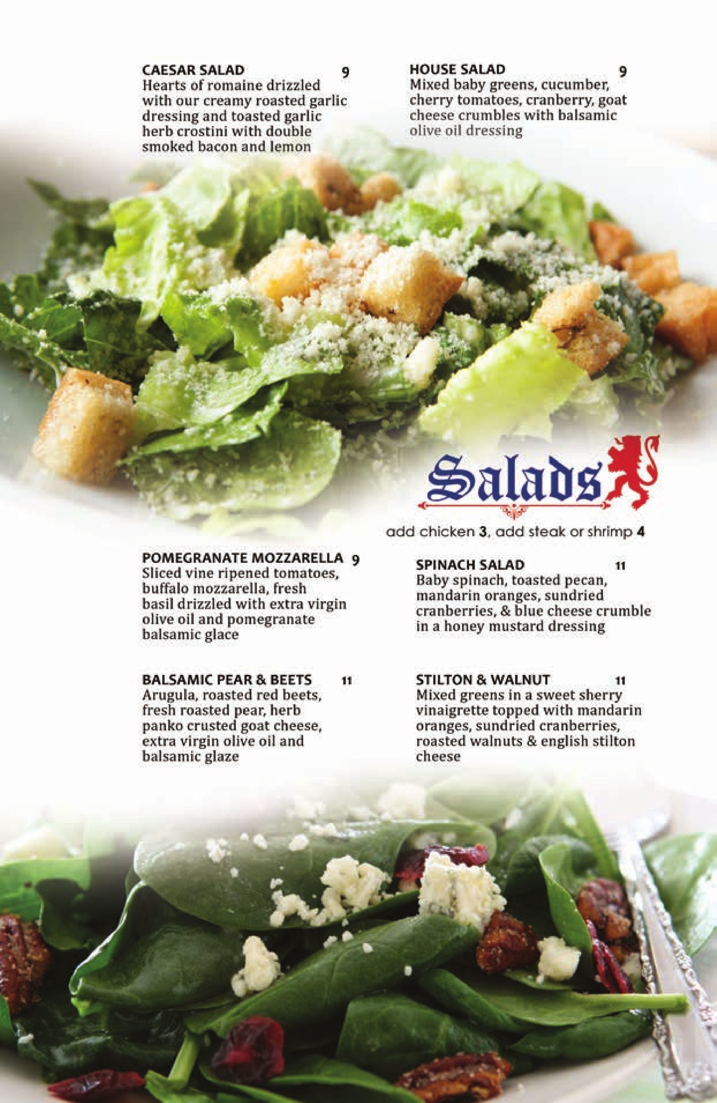 Baldwin Bistro menu in Whitby, Ontario, Canada