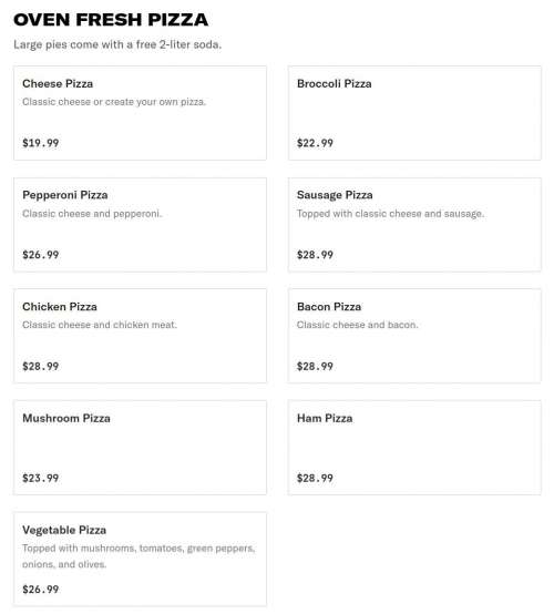 Perfecto Pizza menu in Queens, New York, USA