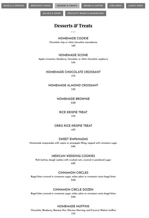 Brooklyn Cafe menu in The Woodlands, Texas, USA